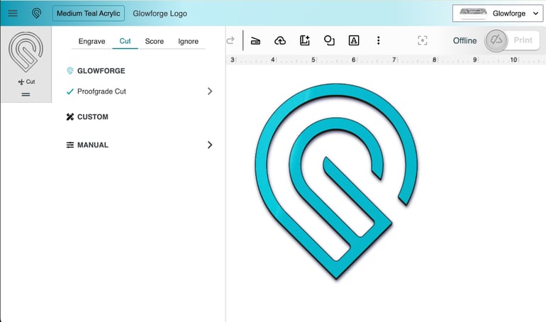 The Glowforge App Workspace
